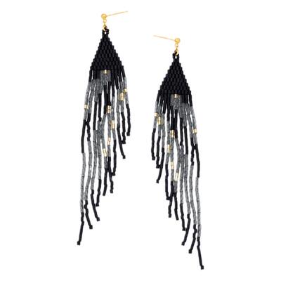 beadstango925银针串珠耳环