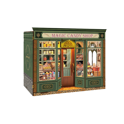 寄放时光魔咒糖坊木制拼装书立diy小屋微缩场景模型圣诞礼物