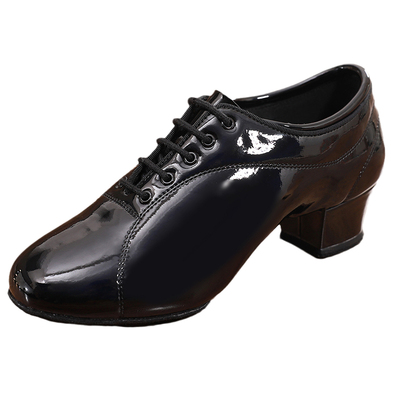 儿童舞蹈鞋真皮软底中跟拉丁舞鞋