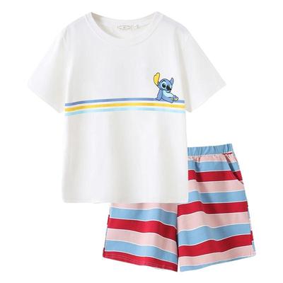 睡衣女夏纯棉薄款休闲家居服套装