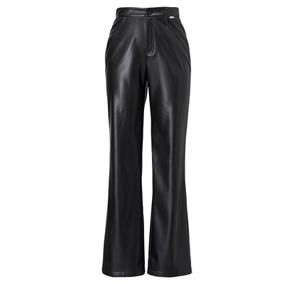 仿佛皮质休闲裤高腰宽松商场同款