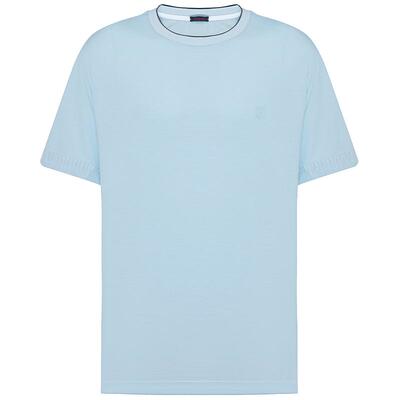 爱慕先生24SS陪宠舒适服圆领条纹套头短袖可外穿家居男士NS41K942