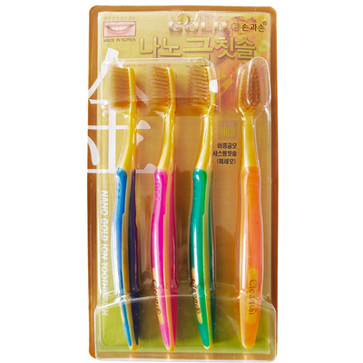 韩国进口正品纳米软毛金4p牙刷