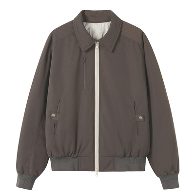 SOMENUM森林 25AW「优雅松弛感」撞色拉链男女短款暖翻领夹克棉服