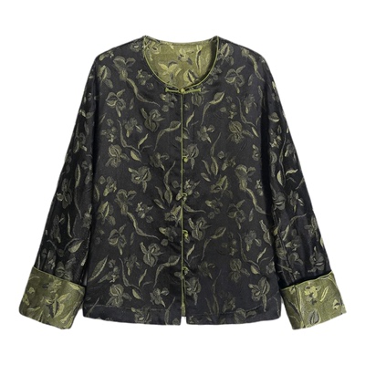 【浓荫】徐淼淼夏山河清寂国风非遗名家上久楷丝毛宋锦外套BM2548