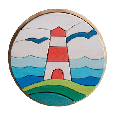 avdar椴木质玩具灯塔儿童益智