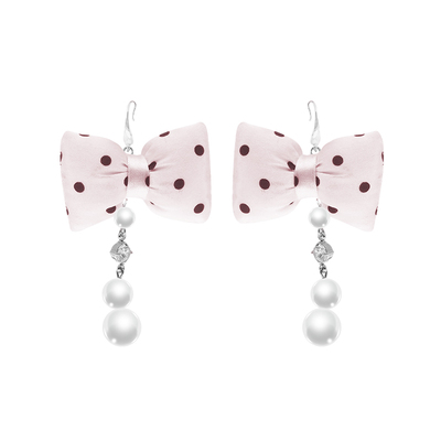 波点蝴蝶结耳环！一秒变甜妹