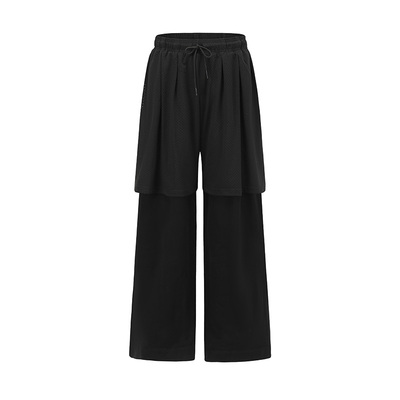 AXYPAGES假两件阔腿裤休闲宽松女