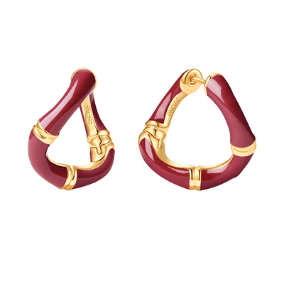 Onchic红运竹节耳环女轻奢高级感本命新年红色耳饰品竹子精致秋冬