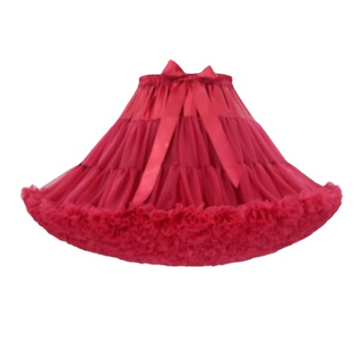 5cm中老年广场舞加长红色半身裙