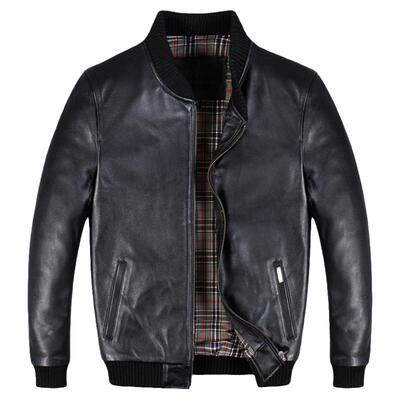 PERCOOL日常休闲棒球服真皮皮衣