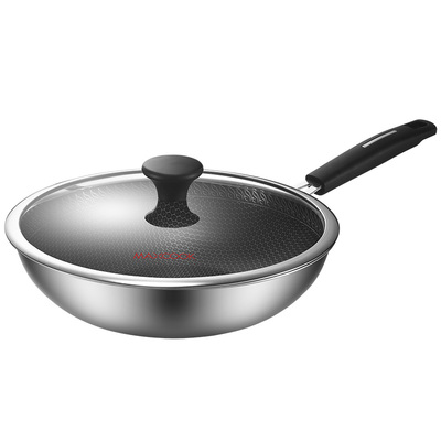 美厨食品级304多层钢炒锅