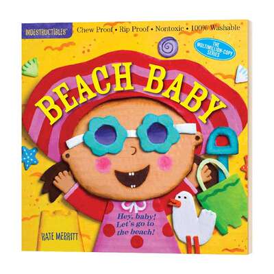 Indestructibles Beach Baby 英文原版绘本 宝宝去沙滩咬咬书 宝宝去海滩 幼儿英语启蒙早教玩具书 英文版进口原版书籍儿童图书