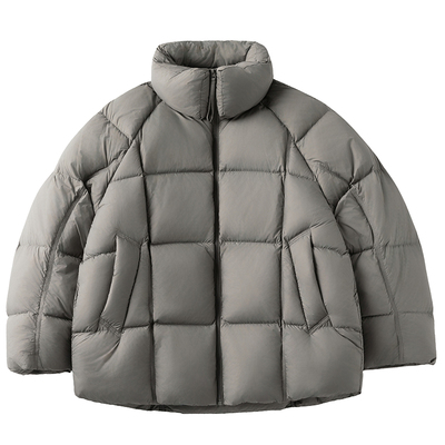 冬季90白鸭绒泡芙款立领羽绒服男