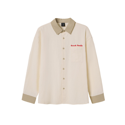GEEEKPANDA卡通印花长袖衬衫翻领