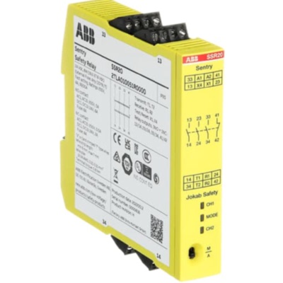 议价原装ABB安全继电器   Sentry SSR20 24VDC  2TLA010051R0000