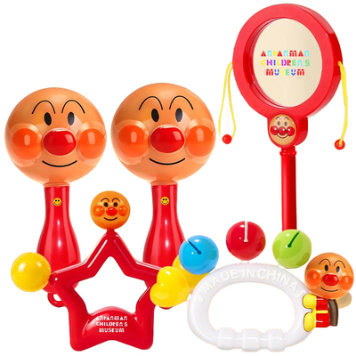 面包手摇铃超人新生婴儿玩具0到6个月3拨浪鼓宝宝抓握沙锤可啃咬