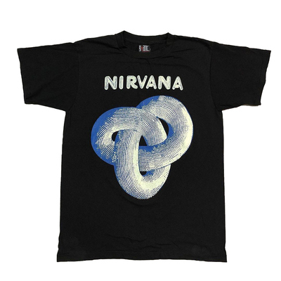 欧美潮牌NIRVANA涅槃乐队短袖T恤男高街嘻哈oversize重磅复古体恤