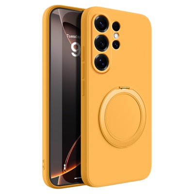 适用三星S25手机壳S25Ultra新款S25+/S25Edge硅胶支点壳带支架galaxys保护套plus十男女u防摔samsungs软外壳