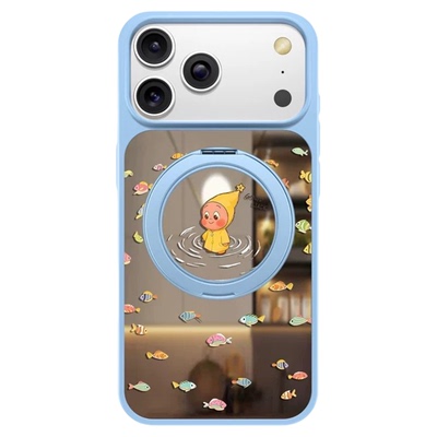 适用于苹果17promax新款镜面支架手机壳iPhone17磁吸高级感16pro散热13软边女15独特可爱14外壳防摔保护套Az