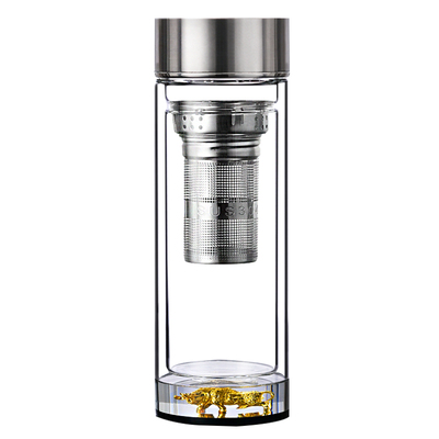 办公室便携双层加厚耐高温玻璃杯