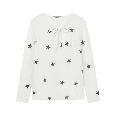 BIPOLAR韩系绑带长袖T恤夏季