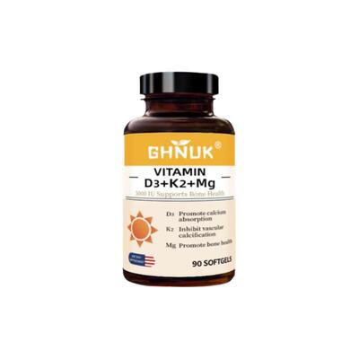 GHNUK美国5000IU维生素d3+k2+镁