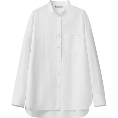 播商场同款法式立领白衬衫女春秋新款宽松轻职场衬衣BDS1CD1406