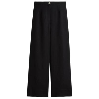HM女装裤子夏季通勤亚麻混纺长裤时尚休闲西装裤1259101