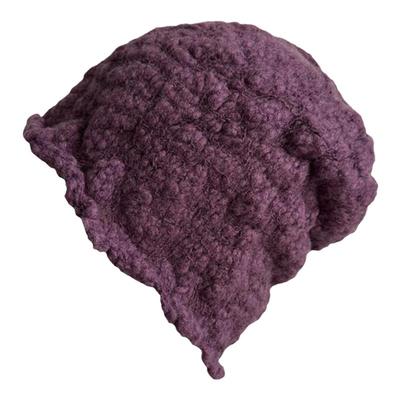 秋冬大头围羊毛堆堆毛线帽女护耳