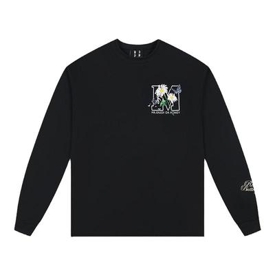 MEDM折纸花卉刺绣宽松长袖T恤