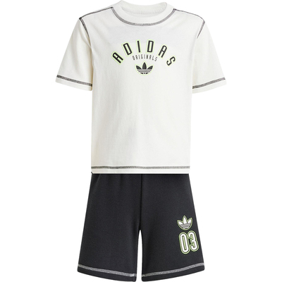 Adidas/阿迪达斯正品三叶草小童时尚训练经典短袖短裤套装JX5259