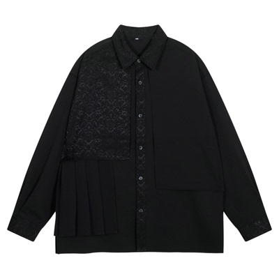 HARE衬衫男2026春季新款日系复古拼接设计休闲长袖上衣622493