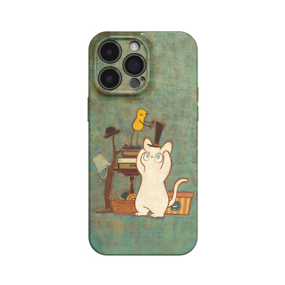 高帽子~卡通复古做旧ins适用苹果17promax手机壳iPhone16华为mate70小米15vivoS19小众iqooneo12猫oppofindx8