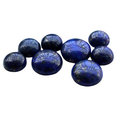 3-25mm天然青金石平底圆形戒面