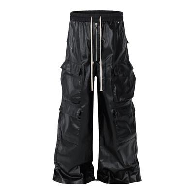 美式亮面涂层休闲裤工装裤皮裤