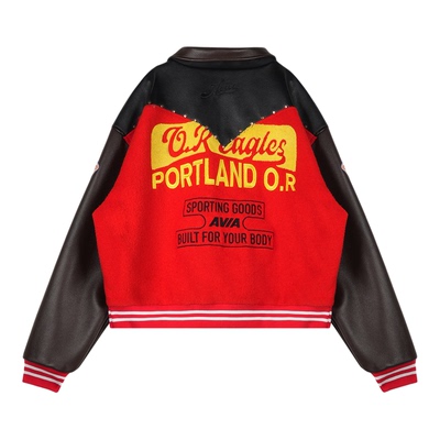 AVIA爱威亚刺绣翻领加厚外套皮衣