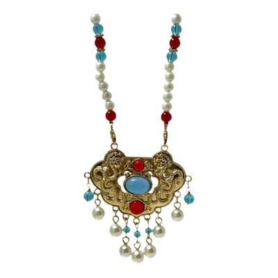 宫廷汉服古风明制压襟莲花项链