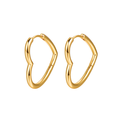 爱心纯银耳环S925轻奢素圈耳钉女