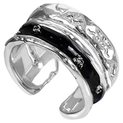 [王皓祯同款]OINICIO初印沉积系列黑滴胶双层戒指情侣对戒礼物