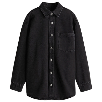 HM女装衬衫春季Feather Soft大廓形牛仔衬衫1260480