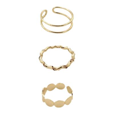 三件套个性百搭素圈戒指srrmhyn