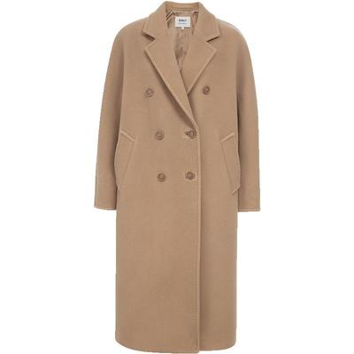 ONLY双排扣连肩袖毛呢大衣