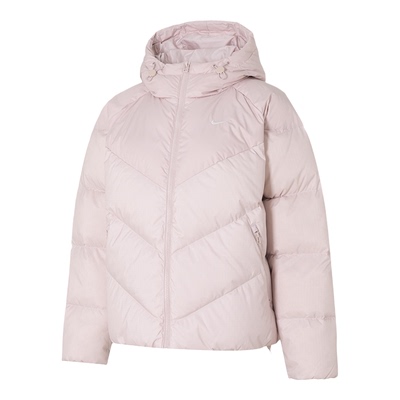 NIKE耐克短款连帽粉色羽绒服女2025冬季运动服保暖鸭绒外套HV5236