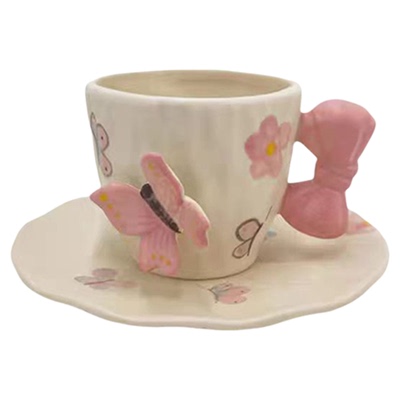 VIANNA少女心手捏陶瓷咖啡杯