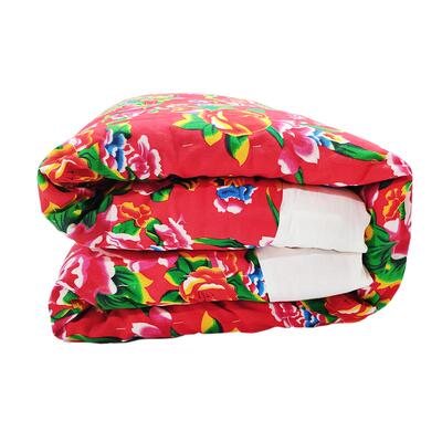 纯棉斜纹东北大花布红色凤凰牡丹