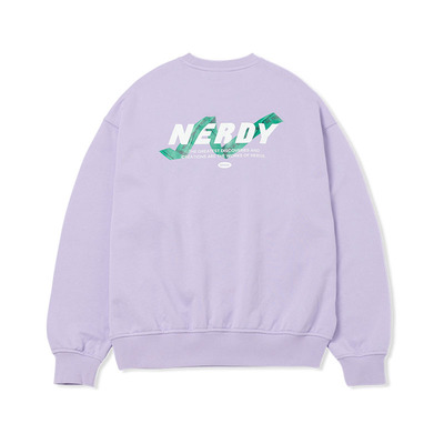 NERDY圆领字母闪烁带小标卫衣