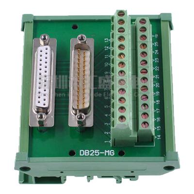 DB25-MG22双头中继端子台 串并口 DR25公母头转接板 接线端子板2