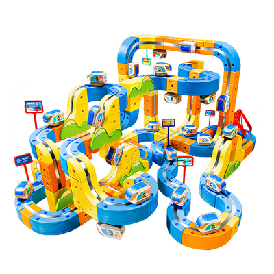 电动磁力高铁轨道百变火车玩具