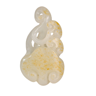 和合玉器羊脂白玉子料如意吊坠